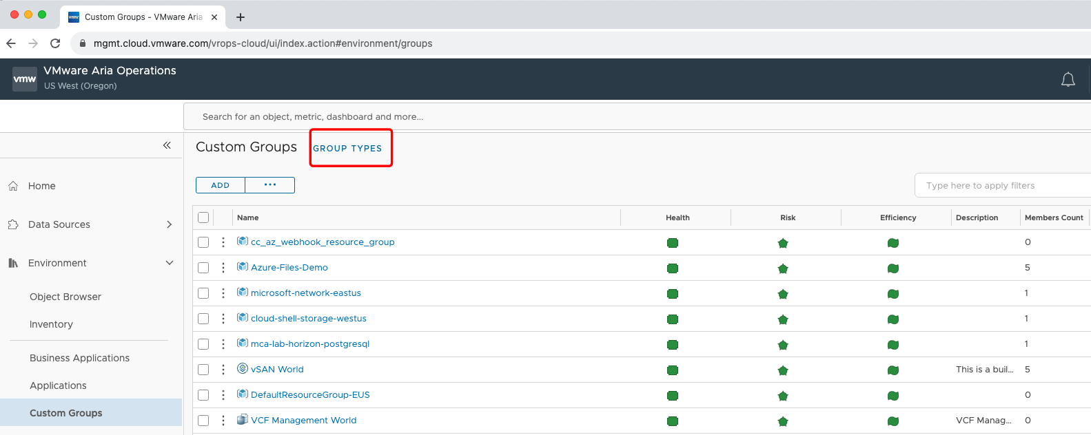 Create a Custom Group | VMwareAria.github.io